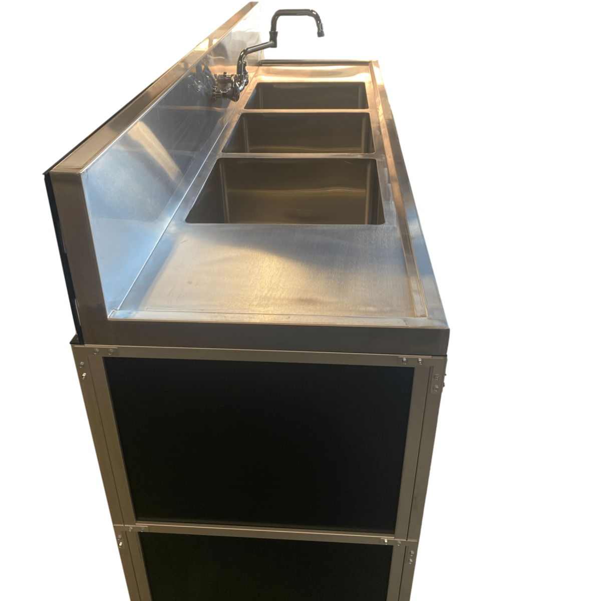 Three Basin Commercial Portable Sink | Heavy-Duty