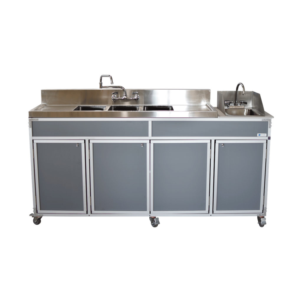 NSF Certified Four Basin Portable Sink with Drain Boards | Monsam