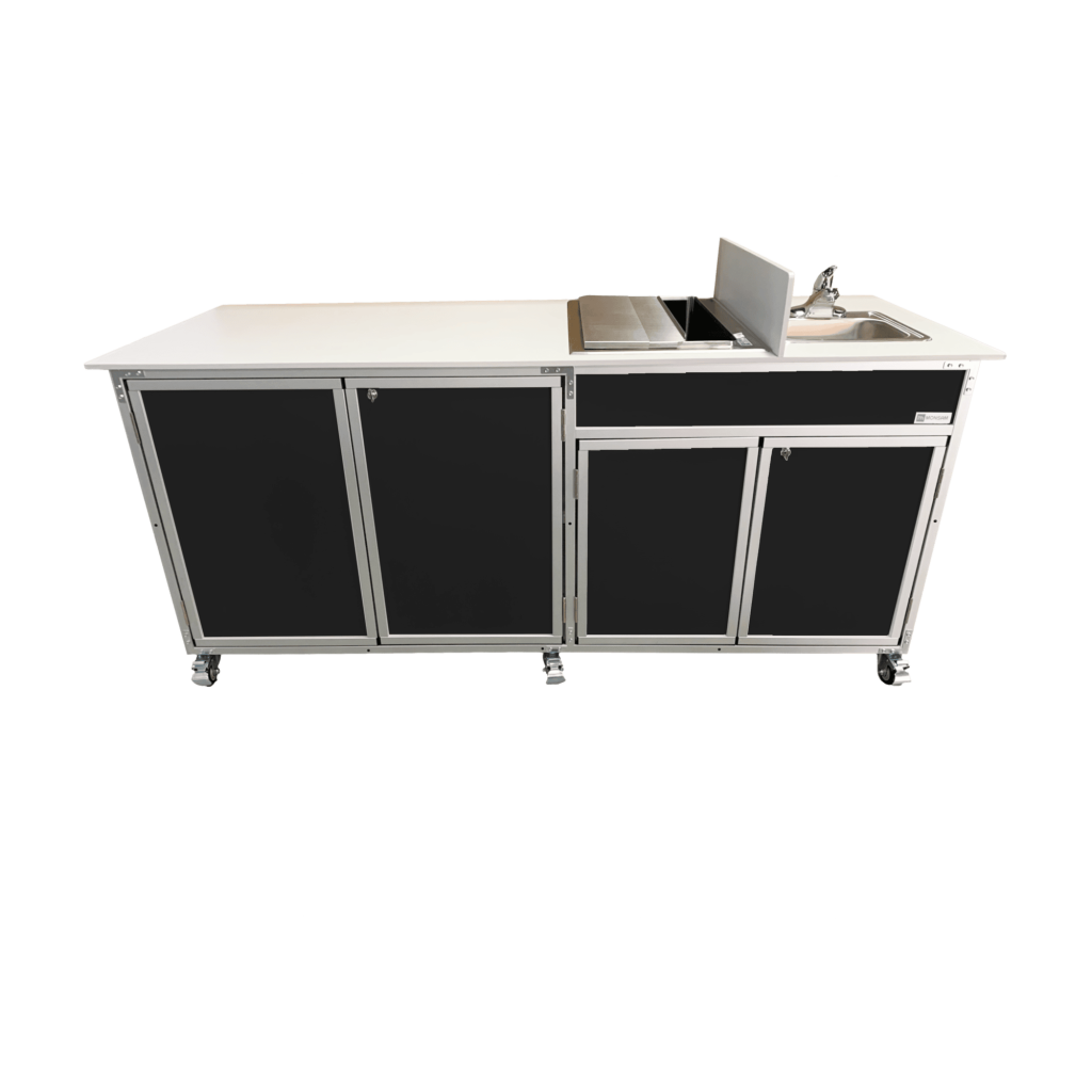 Self Contained Food Cart With Ice Bin | Portable Sink